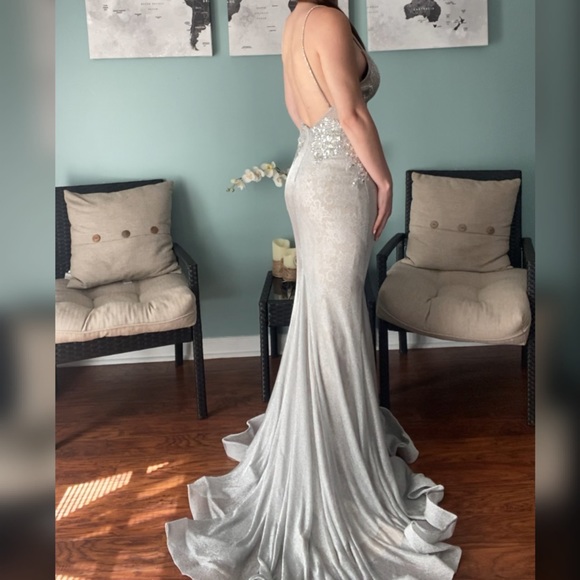 Jovani | Dresses | Silver Jovani Prom Dress | Poshmark